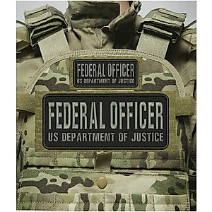 Federal Officer US Department of EMB Patch 10X4 and 5X2 Hook ON Back Black/Gray