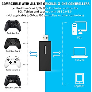 YCCSKY Wireless Adapter for Xbox One, USB Adapter Receiver Compatible with Windows 10/8/7, Fit for Original Xbox One Controller