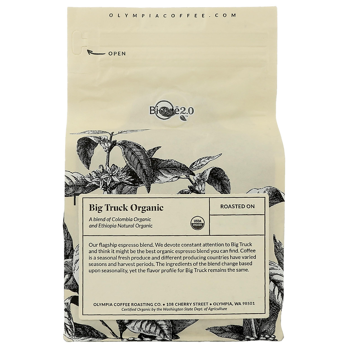 OLYMPIA COFFEE Organic Big Truck Whole Bean Coffee, 12 OZ