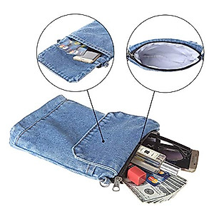 AOCINA Small Denim Purse Blue Jean Purse Denim Crossbody Bags for Women Small Purse for Teenager girls(C-Light Blue)