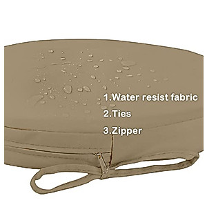 Loveboat Outdoor Bistro Chair Cushion Water Resistant Round Bar Stool Cushion 15 in Taupe