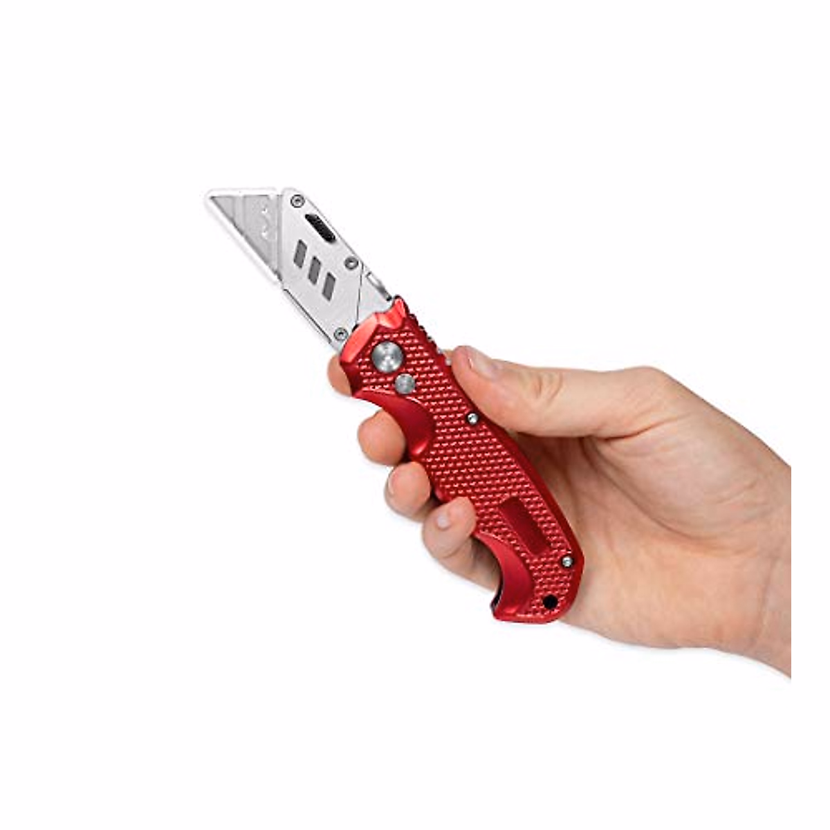 BirdRock Home Premium Utility Knife - Retractable Razor Knife Set - 3 Extra Blade Refills - Box Cutter Locking Razor Knife (Premium Utility Knife - Red)