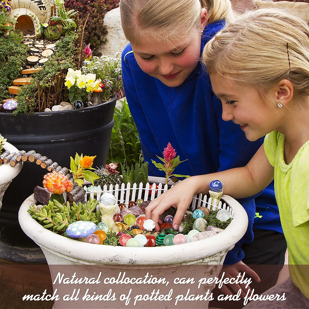 48 Pcs Mini Mushroom Gemstone Sculpture Decor Carved Witch Mushroom Polished Crystal Cute Stones for Witchcraft Supplies Home Garden Lawn Meditation Flower Pot(Fresh Style)