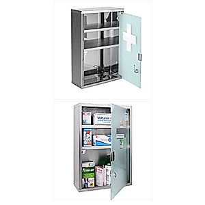 Wincere S1200 Moisture Resistance Steel Wall Mount Medicine Cabinet First Aid Storage Medical Organizer
