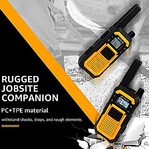 Retevis RB48 Heavy Duty Walkie Talkies,Waterproof Two Way Radio,Shock-Resistant,2000 mAh,Emergency Alert,2 Way Radio Long Range for Job Site (4 Pack)