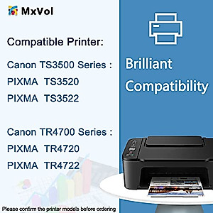 MxVol 275XL 276XL Remanufactured Ink Cartridge Replacement for Canon 275 and 276 XL PG-275XL CL-276XL Ink for Canon PIXMA TS3520 TS3522 TS3500 TR4720 TR4722 TR4700 Printers (1 Black, 1 Color Combo)