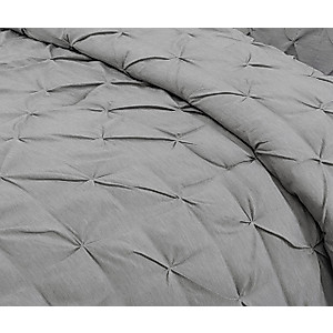 SupraSoft Estellar Comforter Set Pinch Pleat | Grey | King