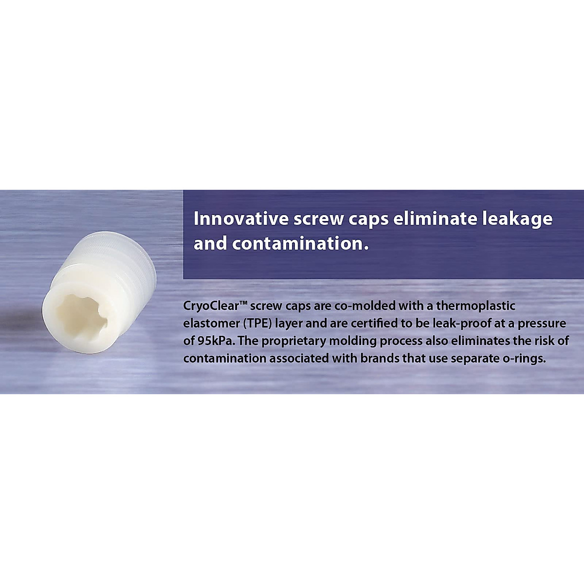 Globe Scientific CryoClear 3015-50 Polypropylene Barcoded Cryogenic Vial, 5mL Capacity, Sterile, External Threads, Attached Screwcap with Molded O-Ring, Round Bottom, Self-Standing (Case of 50)