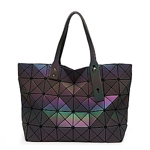 Luminous sac bao Bag Diamond Tote Geometric Quilted Shoulder Bags bolso Silver