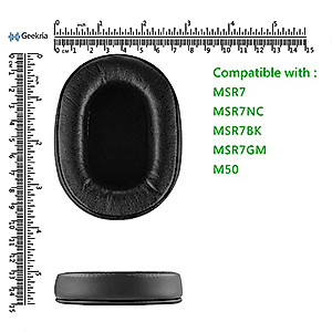 Geekria QuickFit Replacement Ear Pads for Audio-Technica ATH-MSR7 MSR7NC MSR7BK MSR7GM Headphones Earpads, Headset Ear Cushion Repair Parts (Black)
