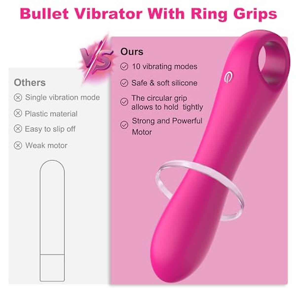 Adult Toys G Spot Dildo Vibrator - NSBAN Mini Vibrating Dildos with 10 Powerful Vibrations Modes, Anal Clitoris Finger Vibrators for Travel Sex Toy for Womens Sexual Toy(Pink)