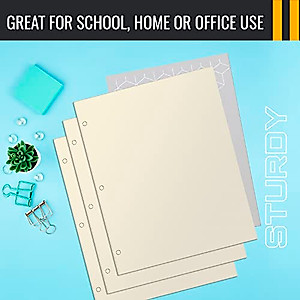 Two Pocket Portfolio Folders, 50-Pack, White, Letter Size Paper Folders, by Better Office Products, 50 Pieces, White