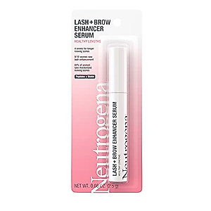 Neutrogena Healthy Lash + Brow Enhancer Serum For Unisex Adult Formulated with Biotin & Peptides; Nourishing & Conditioning Serum to Enhance the Look of Lashes & Eyebrows, 0.08 oz