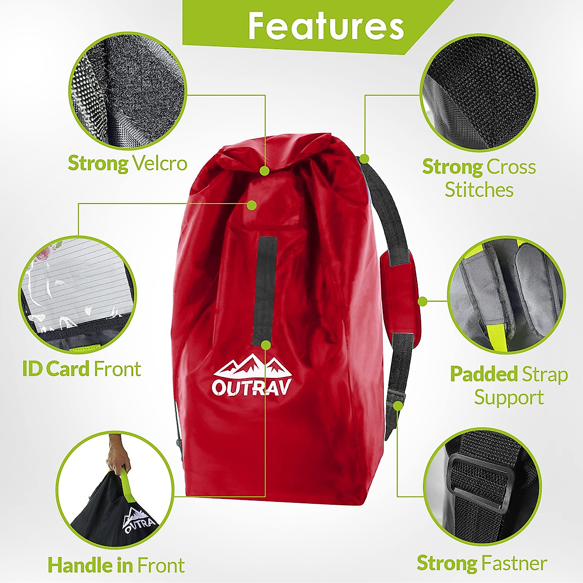 Car Seat Travel Bag with Backpack Straps – Protective Airport Approved Airplane Baggage Gate Check Luggage Storage Sack for Traveling with Booster or Carseat – Universal 2-in-1 Carrying Jacket System