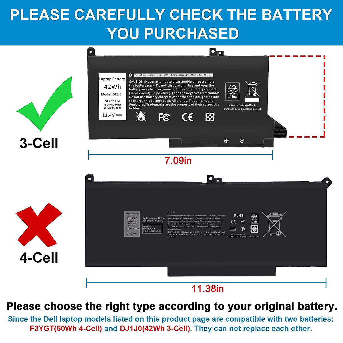 Fancy Buying DJ1J0 Laptop Battery for Dell Latitude 12 7280 7290 E7280 E7290 13 7380 7390 E7380 E7390 14 7480 7490 E7480 E7490 Series P28S P28S001 451-BBZL C27RW PGFX4 ONFOH DJ1JO K8X0T KHY0C
