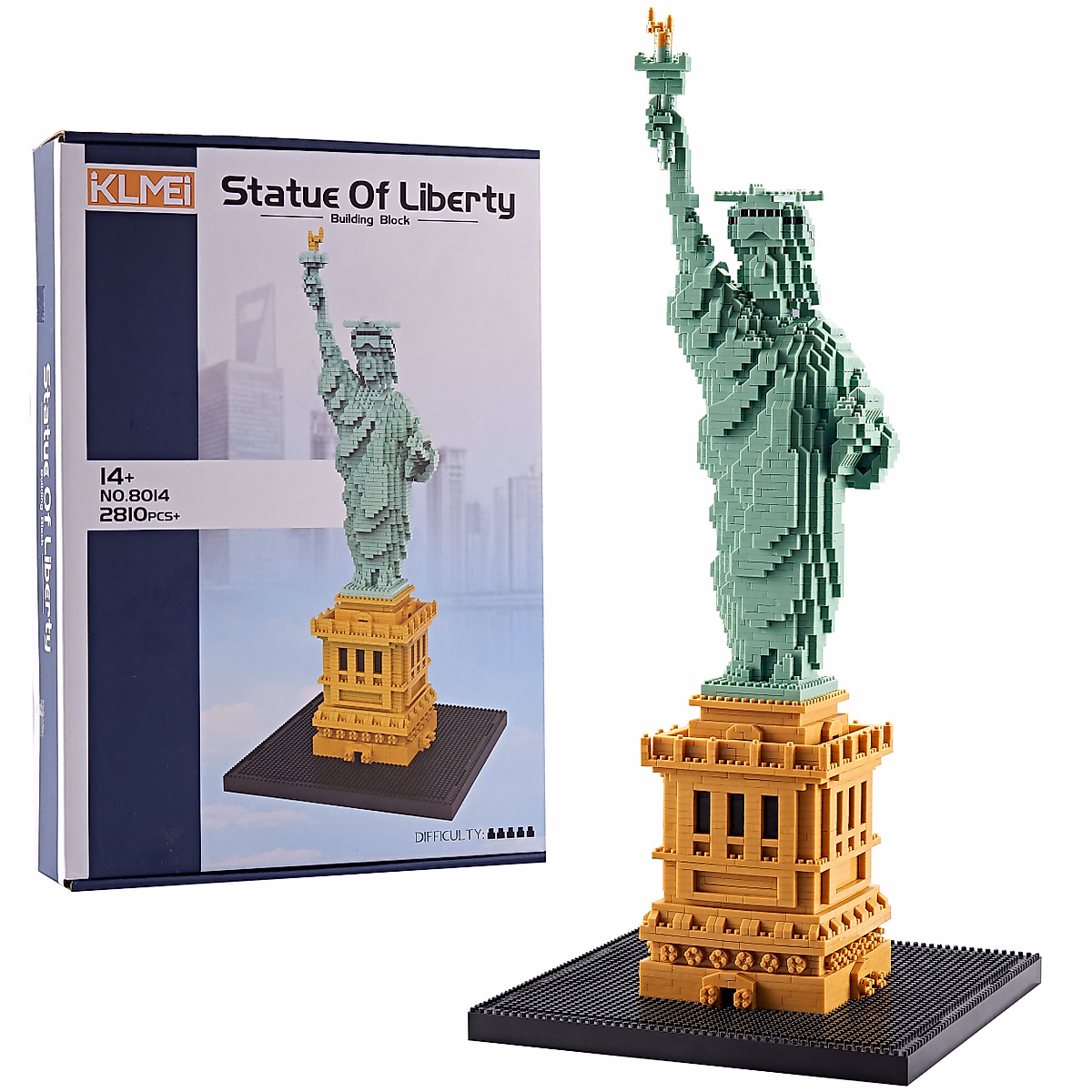 KLMEi Statue of Liberty Micro Blocks Building Sets Mini Bricks Building for Adults, New York Famous Landmark Architectural Model Toys for Kids Age of 14+ 2810 PCS