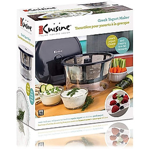 Euro Cuisine Greek Yogurt Maker with Premium Stainless Steel Yogurt Strainer Kit, Makes 8 Cups of Greek Yogurt in Hours