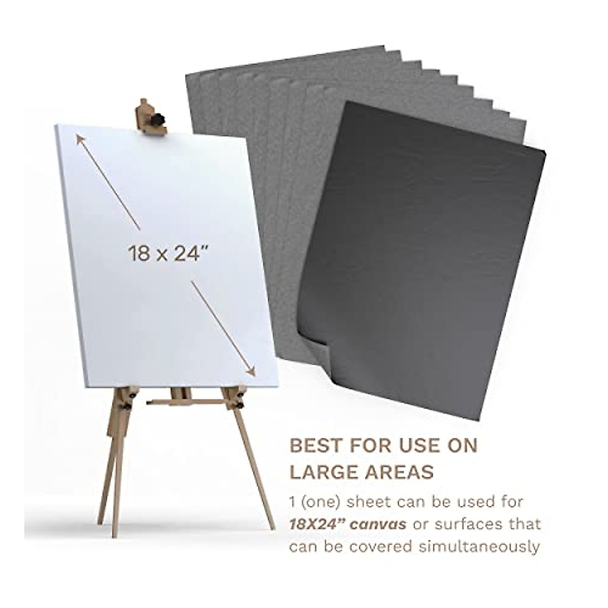 MyArtscape Graphite Transfer Paper, 18" x 24" - 10 Sheets - Black Waxed Carbon Paper - for Drawing, Tracing and Transfer - Premium Arts and Crafts Supplies