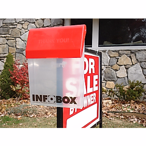 The InfoBox - Outdoor Document Holder,Red and Clear
