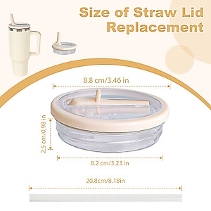 30 oz Replacement Lid for Stanley Quencher Tumbler Flip Straw, 2 PCS Spill Proof Lid Accessories Fit for Stanley with handle, Leak-Proof Splash Resistant Replaceble Cover Cap for Stanley, (Lvory*2)