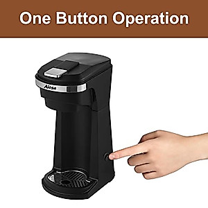 Aiosa 2 in 1 Single Serve K cup Coffee Maker 14Oz,With Travel Cup,Mini Single Personal Coffee Maker Machine,One Button Operation,Auto Shut Off,800W With Resuable Filter, One Cup Coffee Maker