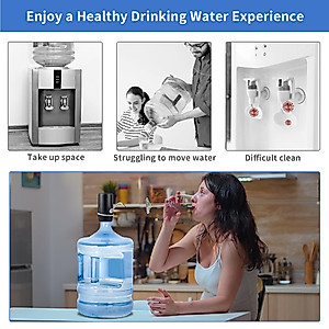 2 Pack Water Dispenser Pump for 5 Gallon Bottle, Electric Automatic Drinking Water Bottle Dispenser with Switch, Portable USB Charging Drinking Water Jug Pump for Camping, Kitchen, Home, Office