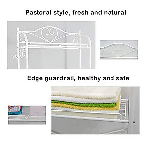 Hokcus Multi-Functional Shelf Washer Storage Frames for Over Toilet,Shelf 2-Layer Over Washinghine Storage Rack,Utility Metal Bathroom Shelf,Adjustable Foot Pad - 2 Layers with 3 H