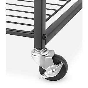 Whitmor Modern Industrial Rolling Storage Shelves, Brown