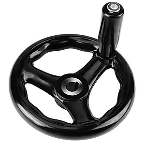 Deosdum 1PC 12x125mm Black Round 3 Spoke Hand Wheel for Lathe Milling Machine