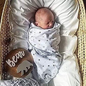 Ely's & Co. Adjustable Swaddles for Newborn, Baby Swaddles 0-3 Months, Velcro Swaddle Sack for Baby Girl/Boy, 2 Pack (Grey Star)