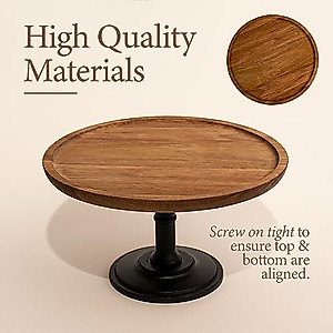 Wood Cake Stand Cake & Cupcake Display for Home & Kitchen Weddings & Birthdays by Bunam, Black