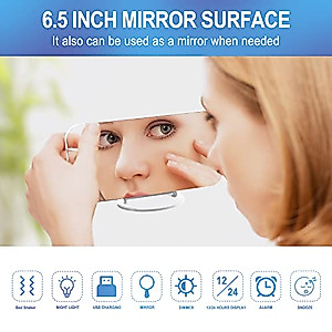 Miowachi Loud Digital Alarm Clock for Heavy Sleepers Adults with Bed Shaker,2 USB Charger, Adjustable LED Light, Snooze, Alarm, Clock for Bedroom, White