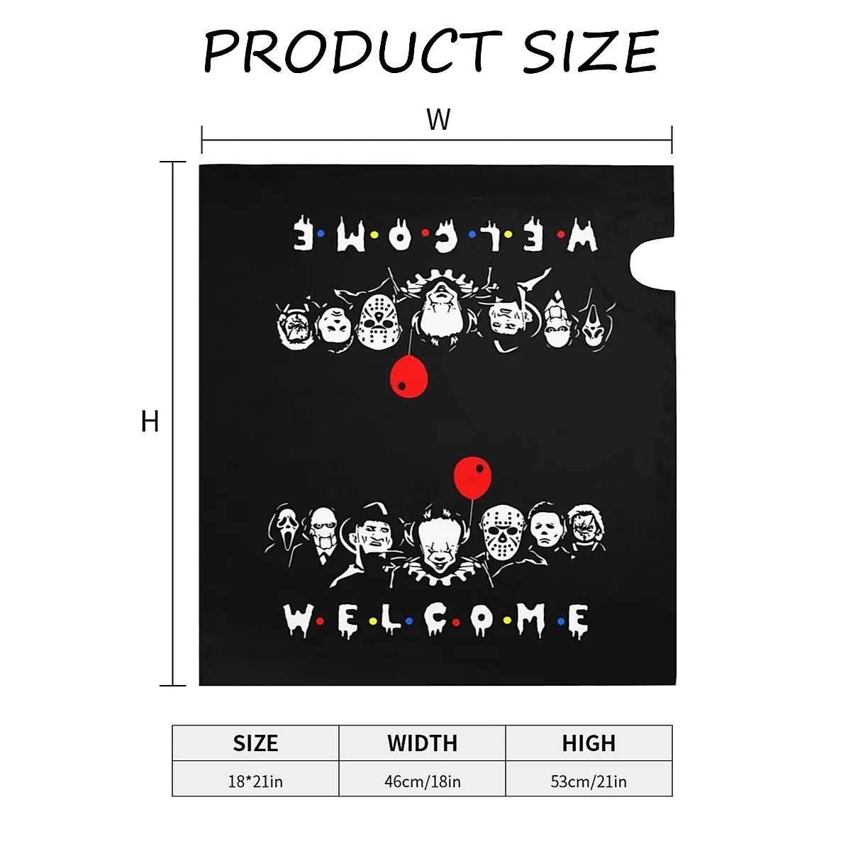 Welcome Halloween Clown Mailbox Covers Magnetic Standard Size 21x18 Inches, Hallowen Horror Movie Decor Post Box Cover Wraps Funny Garden Yard Decor