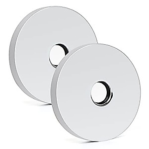 OPERMAXER Shower Escutcheon Plate, 2pcs Modern Shower Arm Flange 3.5'', Universal Shower Head Arm Replacement Escutcheon Cover Plate, Escutcheon Wall Cover(Chrome)