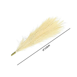 Mandy's 6pcs Yellow Silk Pampas Grass Artificial Flowers 18" for Home Kitchen Wedding Decorations Wedding Floral Arrangement （Vase not Include）