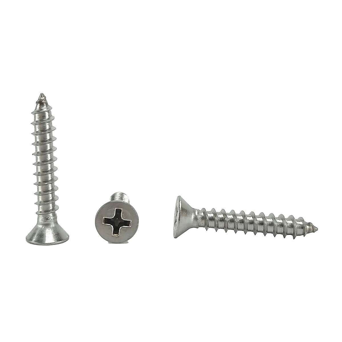 #8 X 1 Stainless Phillips Flat Head Sheetmetal Screw (1/2" to 2" in Listing) 100 Sheet Metal Screws, 82 Degrees (#8 x 1)