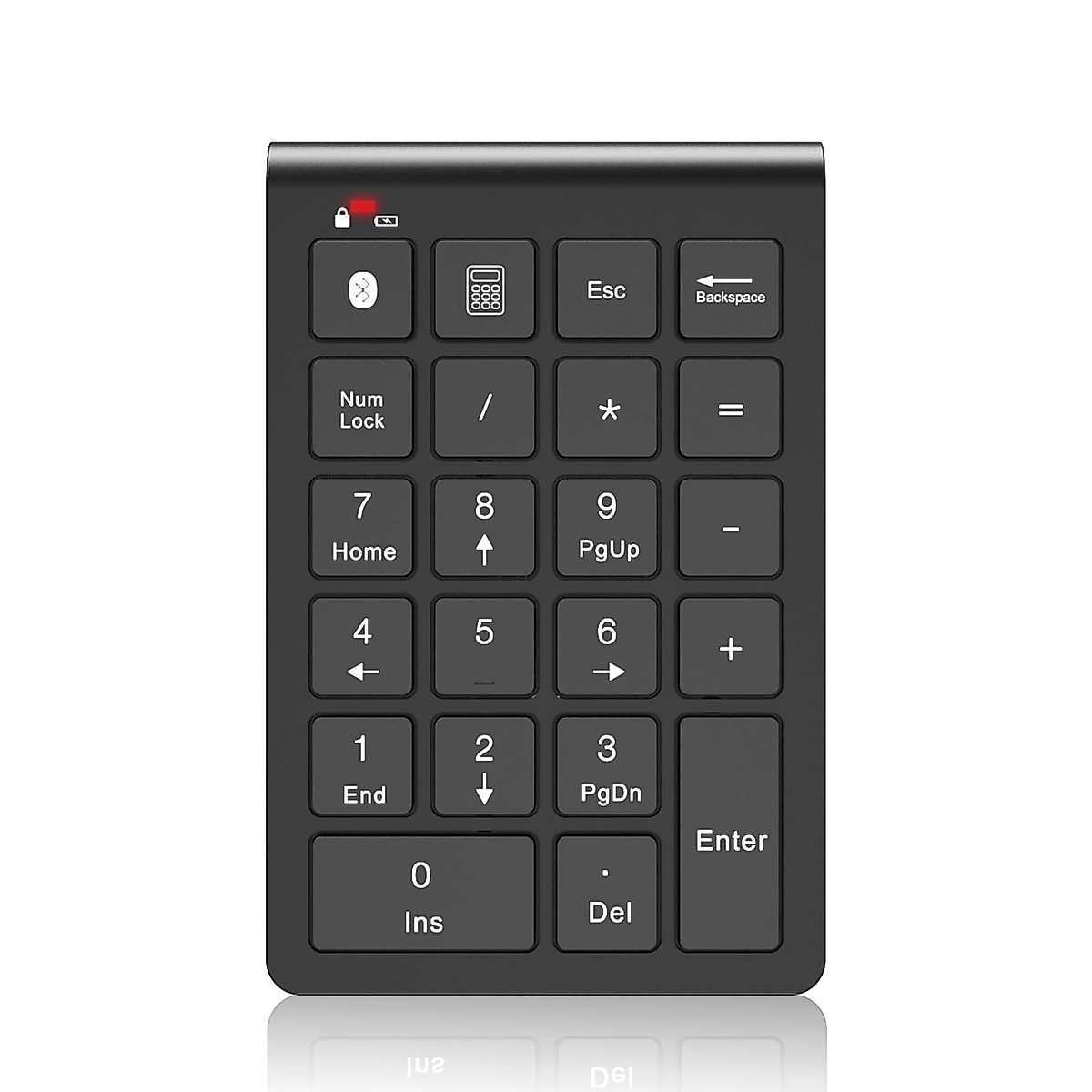 Bluetooth Number Pad Wireless & Wired 10 Key USB Keypad, Rechargeable Numpad for Laptops, Desktop, Computers Accessories Compatible with MacBook iPads ChromeBook EliteBook Notebook etc.