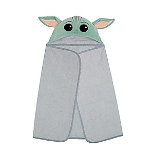 Lambs & Ivy Star Wars The Child/Baby Yoda/Grogu Gray Hooded Baby Bath Towel