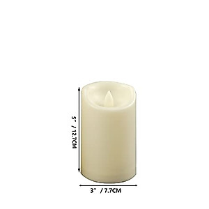 3"x5" Waterproof Battery Operated LED Pillar Candle Outdoor Flameless Flickering Fake Plastic Resin Electric Light with Timer for Birthday Baby Party Wedding Decoration Patio Garden Home Decor