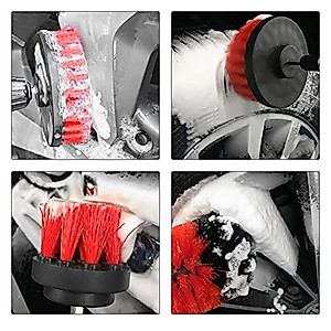 NARUNDREN Car Detailing Brush Set, 20 Pcs Car Detailing Kit,Car Detailing Drill Brush Kit, for Cleaning Wheels,Dashboard,Interior,Exterior,Leather,Air Vents,Emblems