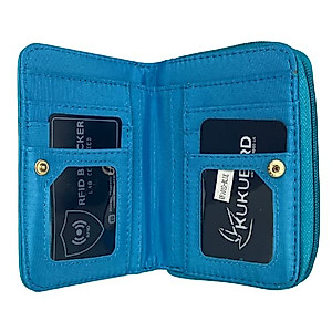 Kukubird New Girls / Ladies Medium Dachshund Cartoon Designs Purse Wallet - Blue