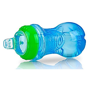 Nuby 2 Pack No Spill Cup, 10 Ounce, Blue - Green