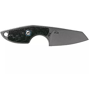 MKM Maniago Knife Makers MIKRO 2 Sheepsfoot Fixed Blade Neck Knife and EDC Tool - M390 Super Steel, Full Tang, Designed by Jesper Voxnaes, Made in Italy (Carbon Fiber)