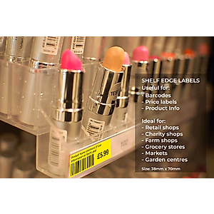 OfficeGear Yellow Shelf Edge Labels [168 Pack] 38x105mm Printable A4 Card 14 Perforated Labels/Sheet for Retail Barcodes, Price Stickers, Point of Sale, Product Info, Shelf Promotions Incl Template