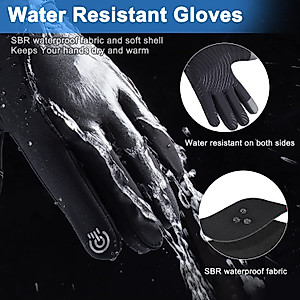 Winter Thermal Gloves for Men Women, Windproof Touch Screen Gloves, Lightweight Warm Gloves, Anti-Slip Gloves for Work for Cycling Driving Running Hiking Sports Gloves(L)