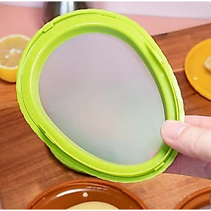 WinGetor 4pcs Silicone Fruit Storage Box, Upgrated Silicone Fruit Storage Containers, Reusable Fruit Vegetable Containers for Fridge Keep Fresh, for Lemons,Potatoes,Tomatos, Avocado