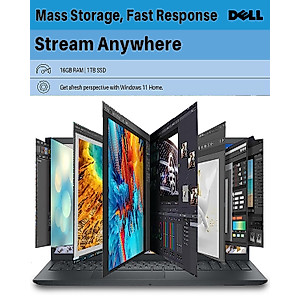 Dell Inspiron 15 2023 Newest Touchscreen Laptop for Business, 15.6" 1080p Anti-Glare, 13th Gen Intel Core i7-1355U(Up to 5GHz, 10 Cores), 16GB RAM, 1TB SSD, Wi-Fi 6, Win 11 Home, Bundle with JAWFOAL