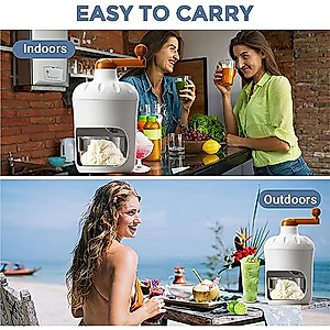 DIY Manual Shaved Ice Chopper, with 4 Ice Cube Molds, Snowcone Maker Thick Blade, Safe and Labor Saving, Snowcone Maker, Making Snowcones Ice Cream and Slushy