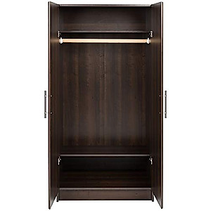Pemberly Row Contemporary 32" Wardrobe Armoire in Espresso