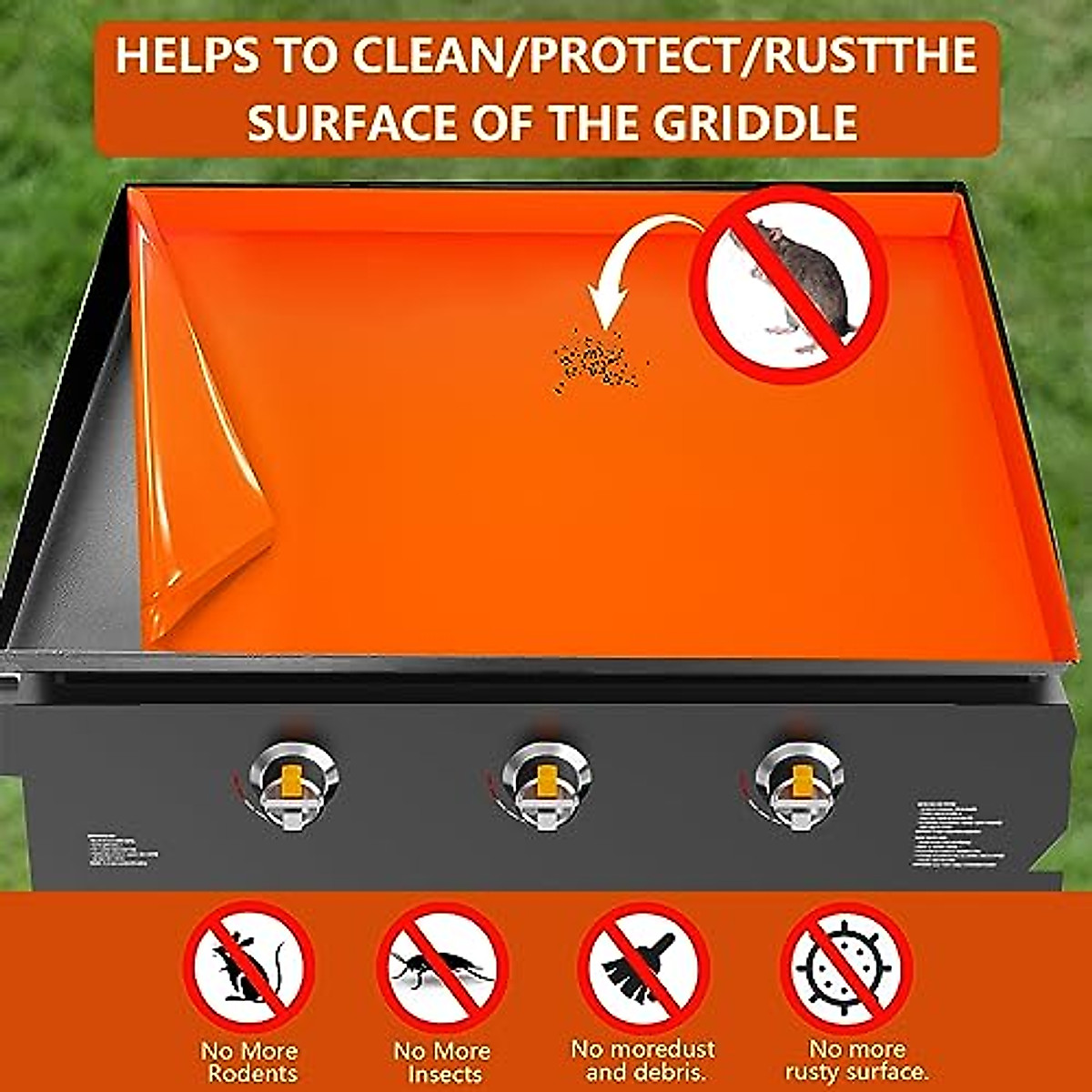 28-Inch Silicone Griddle Cover for Blackstone - Stain and Rust Protection - Perfect Fit and Easy to Clean Blackstone Griddle Cover